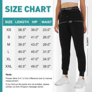 Heathyoga Fleece Lined Joggers for Women Thermal Sweatpants for Women Joggers with Pockets Workout Pants Running Pants Black