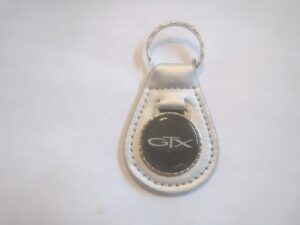 1967-1974 gtx logo leather keychain - silver