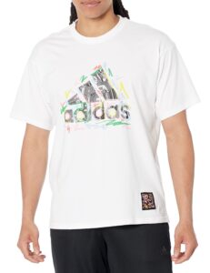 adidas men's pride tee, white, medium