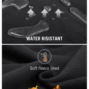 BALEAF Women's Fleece Lined Leggings Water Resistant Winter Clothes Running Tights Cold Weather Hiking Pants Zip Pockets Black L