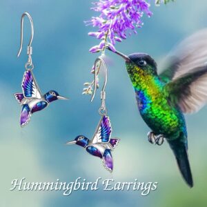 YFN Hummingbird Earrings Bird Dangle Earrings 925 Sterling Silver Jewelry Hummingbird Gifts for Women