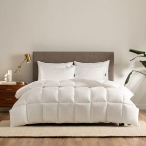 serta down illusion all season hypoallergenic down alternative comforter with corner loops, full/queen, white