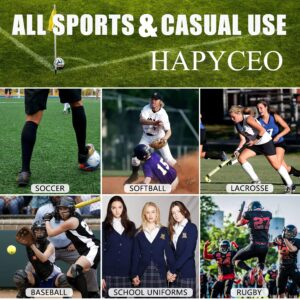 HAPYCEO Soccer Socks, Mens Baseball Softbal Football Knee High School Uniform Tube Casual Sport Long Socks 2 Pairs White