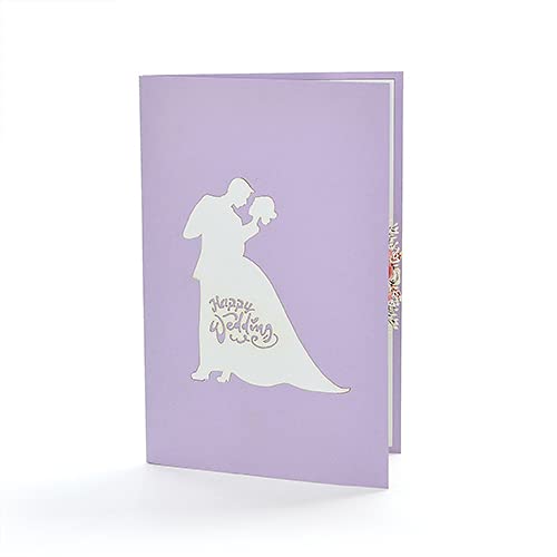 ETA 3D Wedding Pop Up Cards with Bride and Groom Dancing, 3D Greeting Card for Wedding Party, Engagement Card, Pop Up Anniversary Card, 3d Valentines Day Cards, Birthday Card For Wife, W01