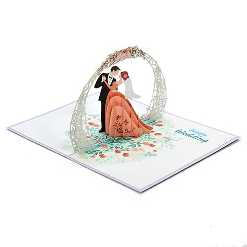 ETA 3D Wedding Pop Up Cards with Bride and Groom Dancing, 3D Greeting Card for Wedding Party, Engagement Card, Pop Up Anniversary Card, 3d Valentines Day Cards, Birthday Card For Wife, W01