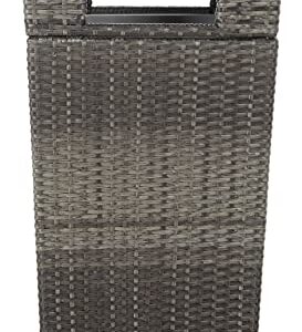 SAFAVIEH Outdoor Collection Mazeli Grey Brown Woven Square Lid Trash Bin (Fully Assembled) PAT7512C