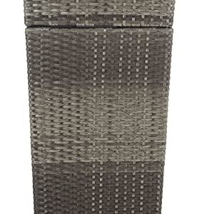 SAFAVIEH Outdoor Collection Mazeli Grey Brown Woven Square Lid Trash Bin (Fully Assembled) PAT7512C