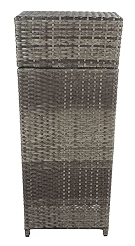 SAFAVIEH Outdoor Collection Mazeli Grey Brown Woven Square Lid Trash Bin (Fully Assembled) PAT7512C