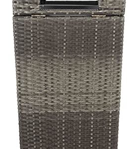 SAFAVIEH Outdoor Collection Mazeli Grey Brown Woven Square Lid Trash Bin (Fully Assembled) PAT7512C