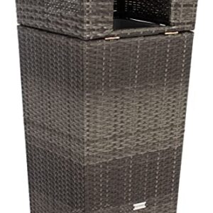 SAFAVIEH Outdoor Collection Mazeli Grey Brown Woven Square Lid Trash Bin (Fully Assembled) PAT7512C