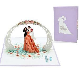 eta 3d wedding pop up cards with bride and groom dancing, 3d greeting card for wedding party, engagement card, pop up anniversary card, 3d valentines day cards, birthday card for wife, w01