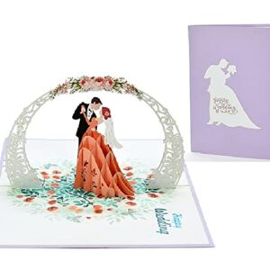 ETA 3D Wedding Pop Up Cards with Bride and Groom Dancing, 3D Greeting Card for Wedding Party, Engagement Card, Pop Up Anniversary Card, 3d Valentines Day Cards, Birthday Card For Wife, W01