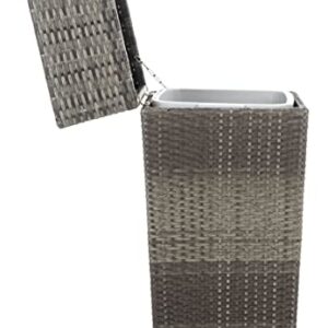 SAFAVIEH Outdoor Collection Mazeli Grey Brown Woven Square Lid Trash Bin (Fully Assembled) PAT7512C