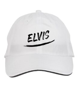 makoroni - elvis name hat adjustable cap, desg46 white