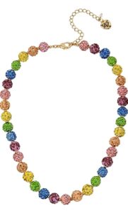 betsey johnson rhinestone stobe fireball collar necklace, multi-color