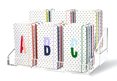 Kate Spade New York Take Note Large Polka Dot Leatherette Initial Notebook, Bound Journal Includes 168 Lined Pages and Bookmark, R (Green)