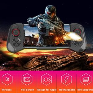 Megadream Mobile Gaming Controller for iPhone iOS Android PC Wireless Gamepad Joystick for iPhone 15/14/12/11, iPad, MacBook, Samsung Galaxy S22/S21/S20, TCL, Tablet, PC - 18+ Hour Battery Life - COD