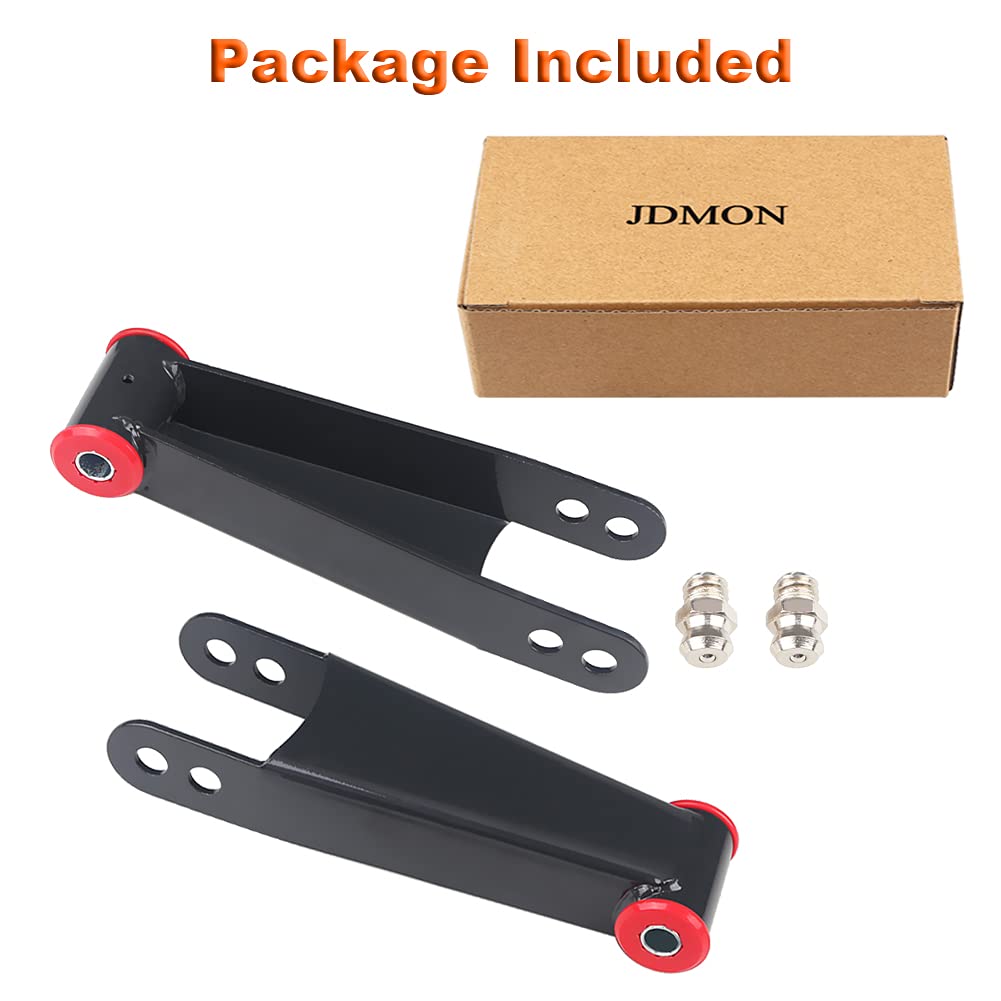 JDMON 2-3 inch Rear Drop Shackle Kit Compatible with Chevy CMC Silverado Sierra 1500HD 2500HD 3500HD 2001-2010 2WD 4WD Suspension Lowering Shackles Replace 410730