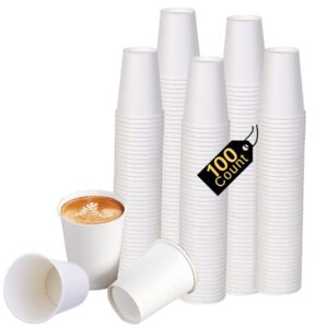 Smygoods 8oz Coffee Cups, Disposable Paper Cups, Espresso Cups, 100 Count