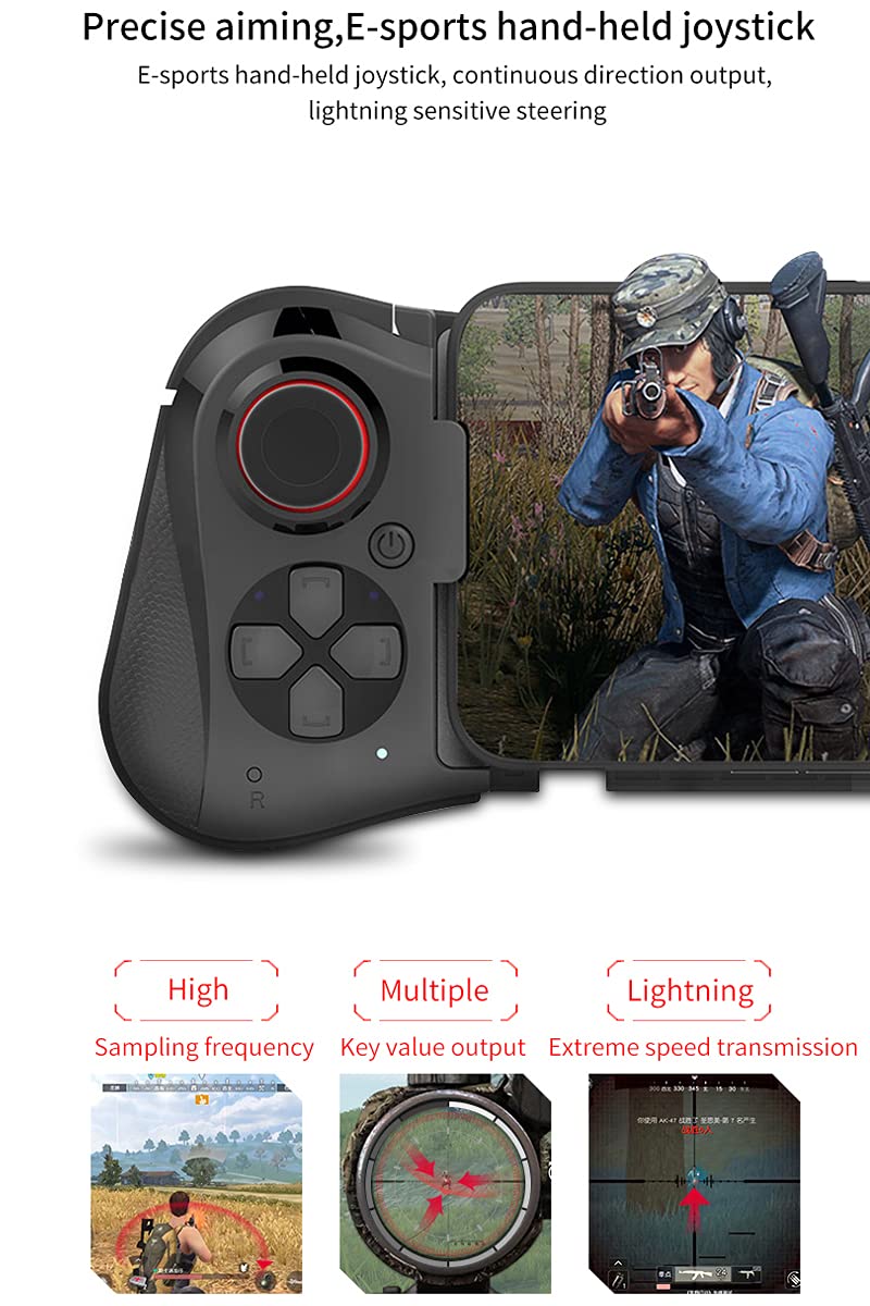 Megadream Mobile Gaming Controller for iPhone iOS Android PC Wireless Gamepad Joystick for iPhone 15/14/12/11, iPad, MacBook, Samsung Galaxy S22/S21/S20, TCL, Tablet, PC - 18+ Hour Battery Life - COD