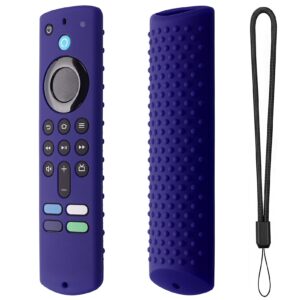 silicone remote cover for fire tv stick 4k (2nd gen) 2023, fire tv stick (3rd gen) 2021,fire tv stick 4k&4k max (2021 release) silicone protective case with lanyard(midnight blue)