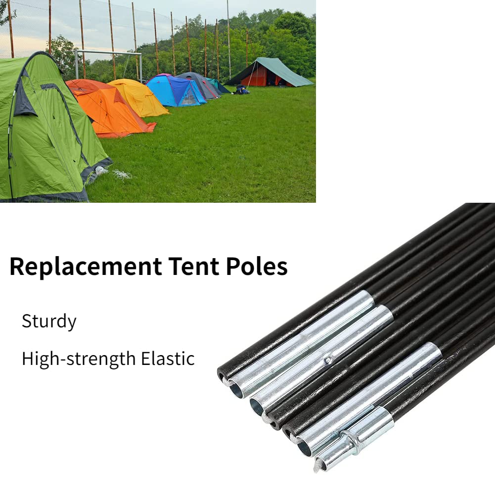 Tent Pole Support, 2 pcs 7 Sections Outdoor Camping Fiberglass Tent Pole Replacements Rod Double Tent Pole Support Frames Kit Tent Support Replacement Accessories for Camping Backpacking Hiking