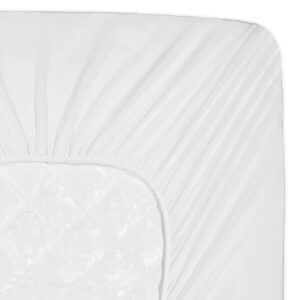 SERTA Power Clean Triple Action Quilted Soft Waterproof Mattress Pad Protector, Moisture Wicking Protection with 15" Deep Pocket, King, White