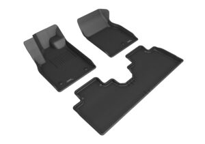 3d maxpider custom fit kagu floor mat (black) compatible with ford mustang mach-e 2021-2024 - full set