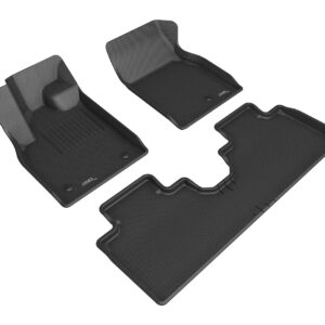 3D MAXpider Custom Fit Kagu Floor Mat (Black) Compatible with Ford Mustang Mach-E 2021-2024 - Full Set