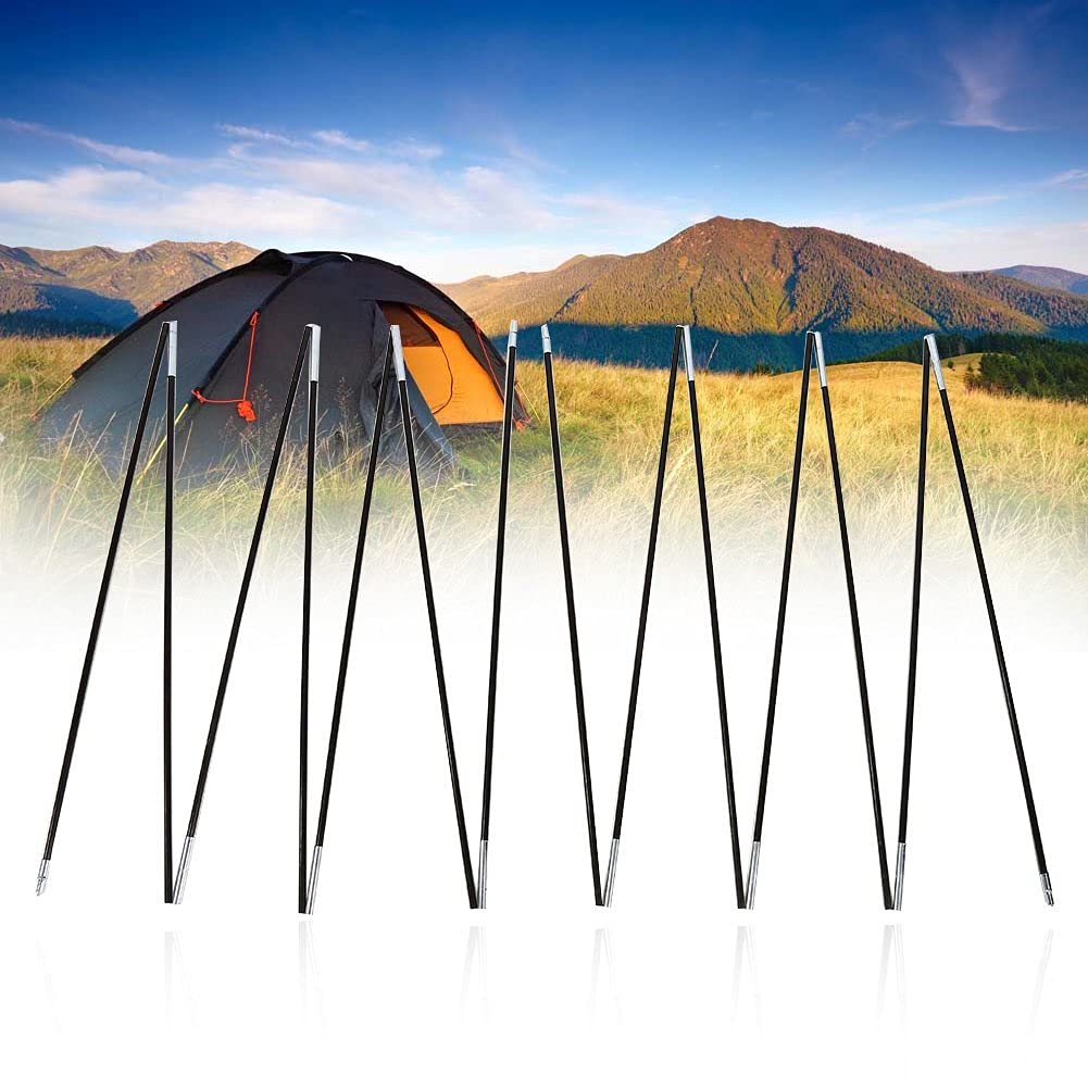 Tent Pole Support, 2 pcs 7 Sections Outdoor Camping Fiberglass Tent Pole Replacements Rod Double Tent Pole Support Frames Kit Tent Support Replacement Accessories for Camping Backpacking Hiking