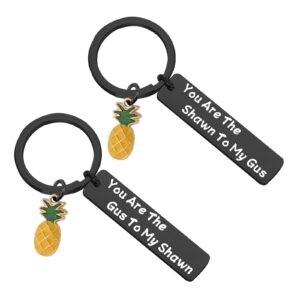 faadbuk tv show inspired keychain friendship keychain set you are the shawn to my gus shawn & gus gift for friends (shawn to my gus black)