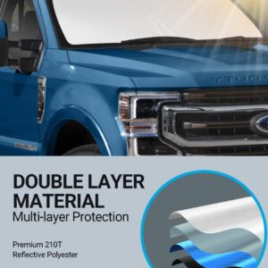 Proadsy 2024 Upgrade Front Windshield Sun Shade Foldable Sunshade Protector Custom Fit 2017-2024 Ford Super Duty F-250 F250 F-350 F350 F-450 F450 F-550 F550 2Door 4Door Pickup Accessories