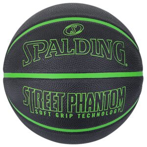 spalding basketball street phantom black x green no. 7 basketball basket