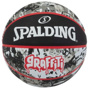 spalding 84-378z graffiti basketball black x red no. 7 ball basketball basket