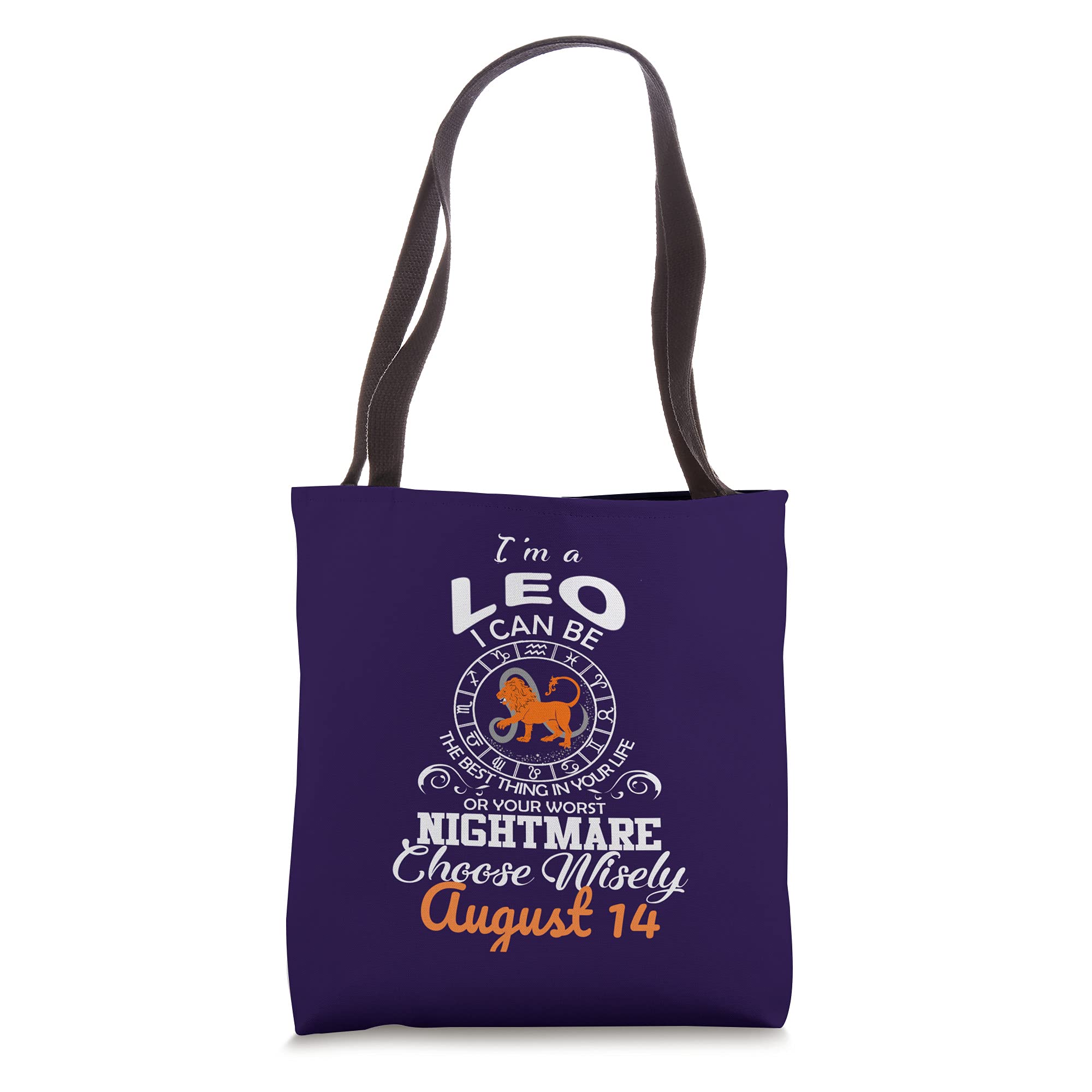 Leo Zodiac Sign August 14 Horoscope Birthday Party Costume Tote Bag