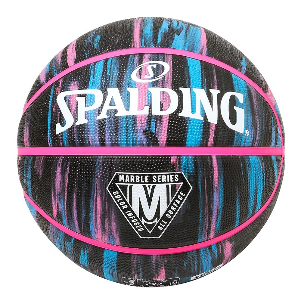 Spalding Basketball Marble Black Neon Rubber No. 7 Ball Basketball Basket