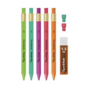 Handwriting Triangular Mechanical Pencil Set with Lead and Eraser Refills, 1.3 mm