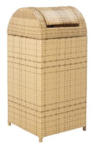 safavieh outdoor collection mazeli natural woven swing top dome lid trash bin (fully assembled) pat7511d