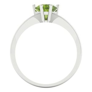 Clara Pucci 1.5ct Heart Cut Custom Engraving split shank Peridot Gem Engagement Wedding Solitaire W/Accent Ring 18K White Gold 10.75