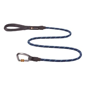 ruffwear, knot-a-leash dog leash, reflective rope lead with carabiner, blue moon, large