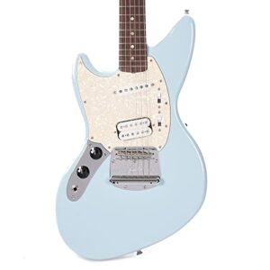 fender kurt cobain jag-stang electric guitar, with 2-year warranty, sonic blue, rosewood fingerboard, left-handed