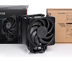 Noctua NH-U12A chromax.Black, 120mm Single-Tower CPU Cooler (Black) For Desktop