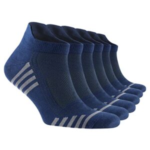 ankle socks with back heel tab for men low cut cool comfort fit athletic performance 6 pair pack (parliament blue)