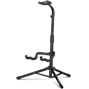 cahaya guitar stand floor - folding universal guitar holder for acoustic electric guitars bass guitar (black)