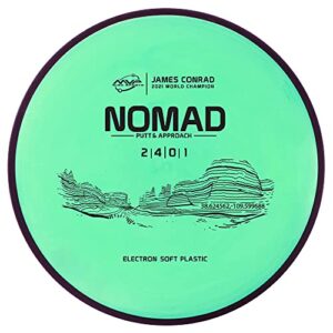 mvp disc sports electron nomad (soft) james conrad edition disc golf putter (170-175g / colors may vary)