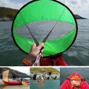 Estink Kayak Wind Sail Kayak Sail Paddle 42 Inches Foldable Clear Window Kayak Paddle Board Sail with Storage Bag Kayak Accessories, Kayak Sail for Outdoor(12, Green)