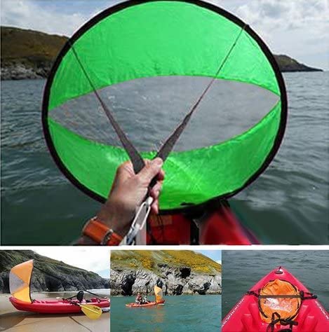 Estink Kayak Wind Sail Kayak Sail Paddle 42 Inches Foldable Clear Window Kayak Paddle Board Sail with Storage Bag Kayak Accessories, Kayak Sail for Outdoor(12, Green)