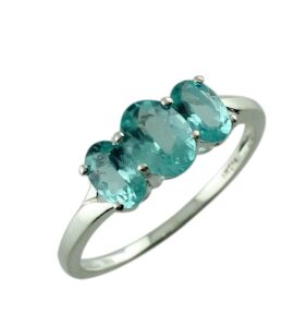 carillon stunning blue apatite oval shape 4x6mm natural earth mined gemstone 925 sterling silver ring wedding jewelry for women & men