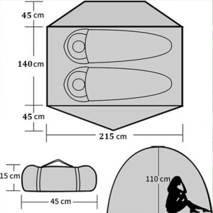 Moon Lence Professional Camping Tent 2 Person Tent Backpacking Tent, Water & Wind Proof Ultralight Equipment for Mountaineering Backpacking & Hiking, Porch Double Layer, Aluminum Alloy Pole