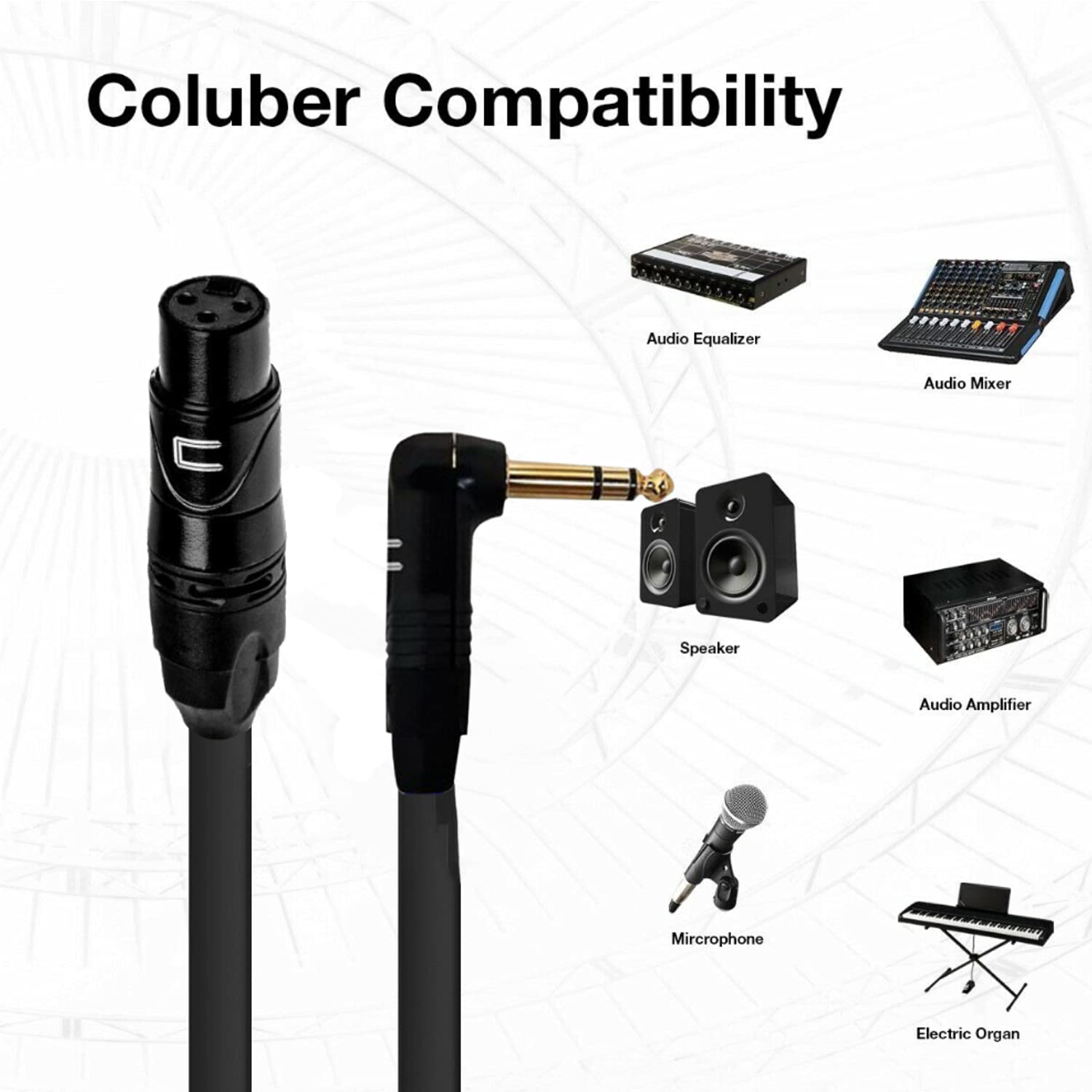 Balanced XLR Cable Female to Right Angle 1/4" TRS - 3 Feet Black - Pro 3-Pin Microphone Connector for Powered Speakers, Audio Interface or Mixer for Live Performance & Recording